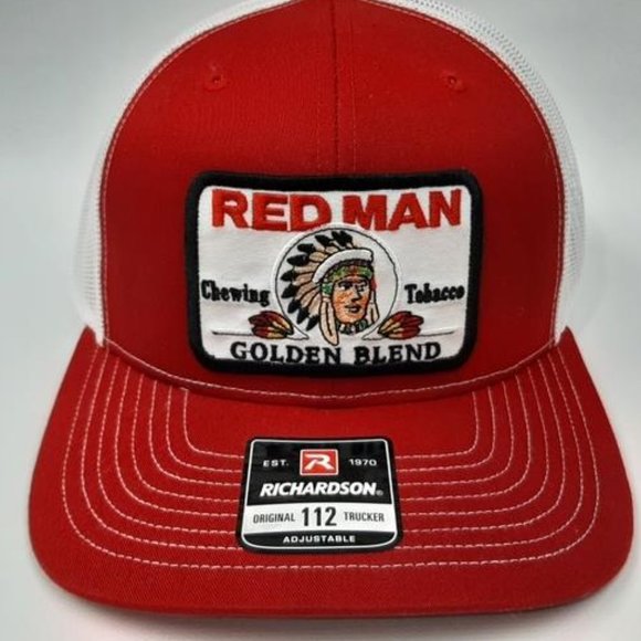 Accessories | Richardson 112 Red Man Embroidered Patch Mesh Snapback ...